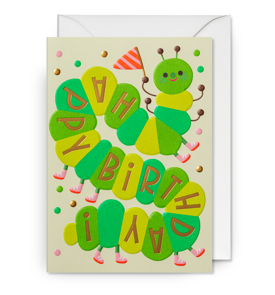 Caterpillar Birthday Day Card By Lagom Design | Curiouser