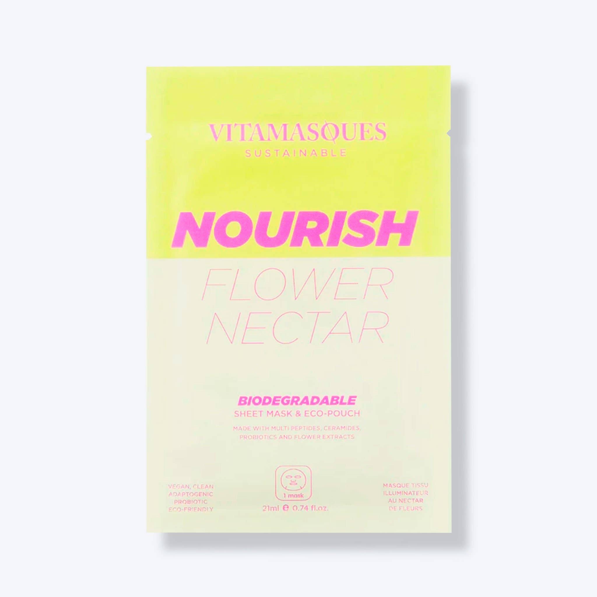 Nourish Flower Nectar Biodegradable Face Sheet Mask by Vitamasques UK ...