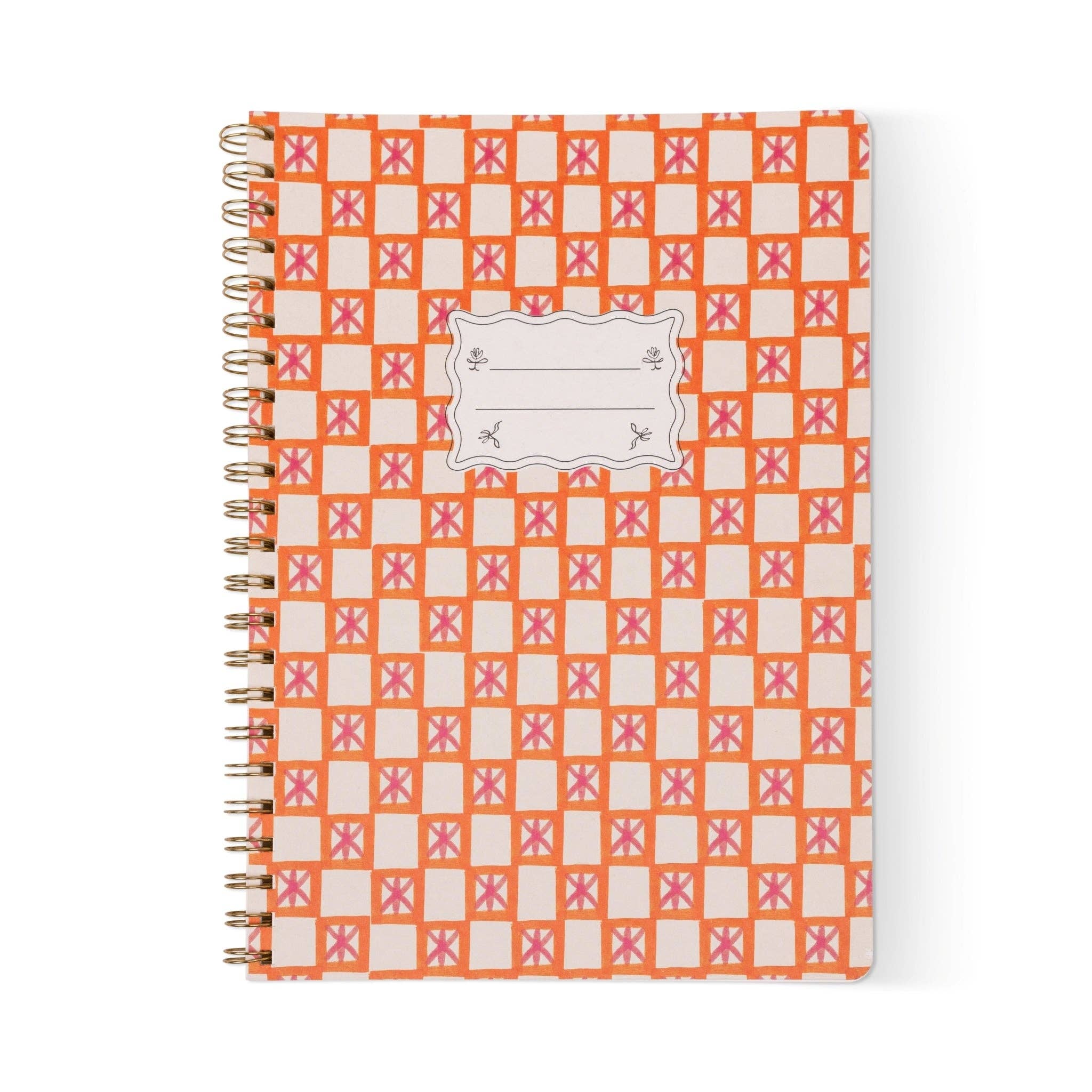 Ink Tulip A4 Twin Wire Notebook - Orange Check by Designworks | Curiouser