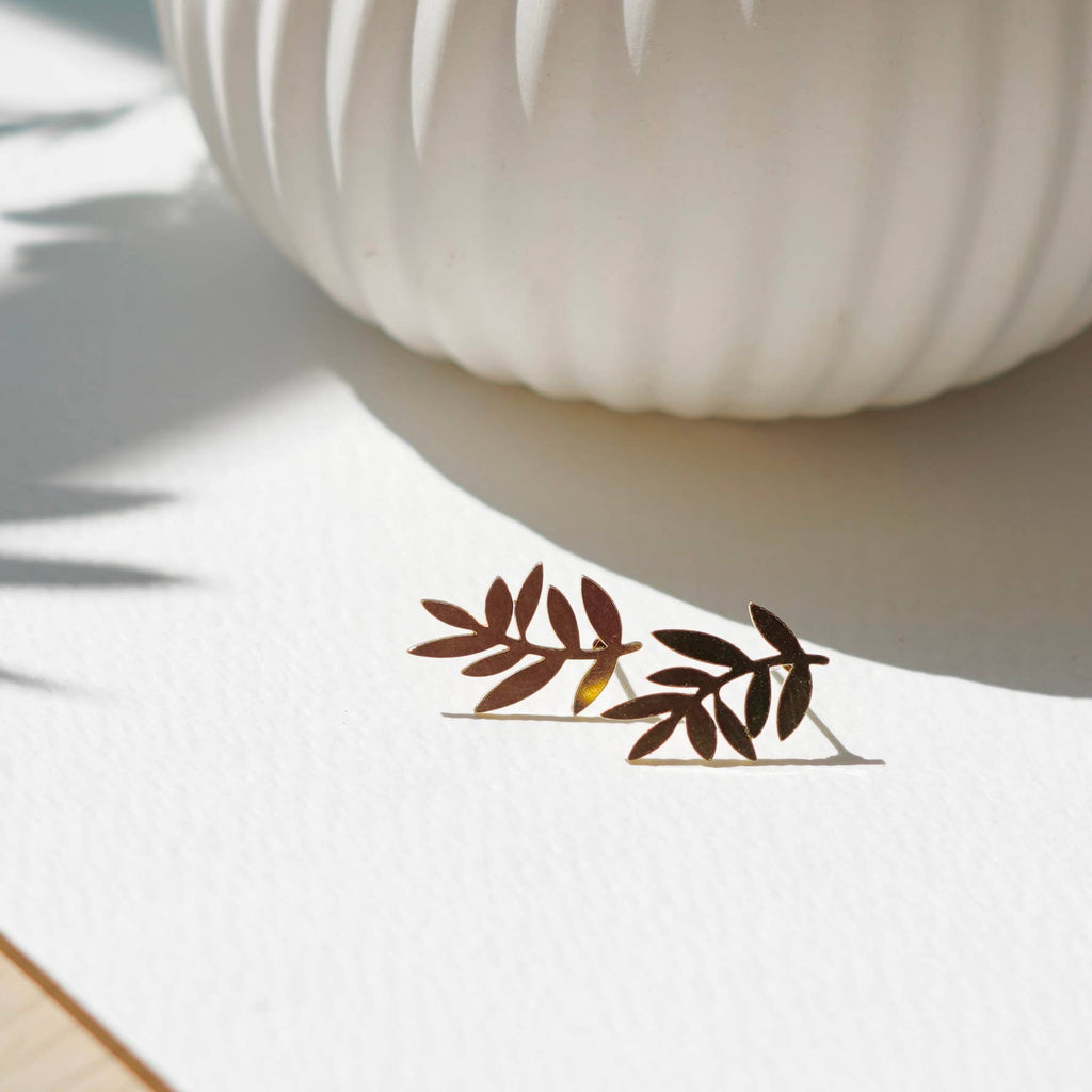 Flutter Leaf Studs by Copper Bee | Curiouser