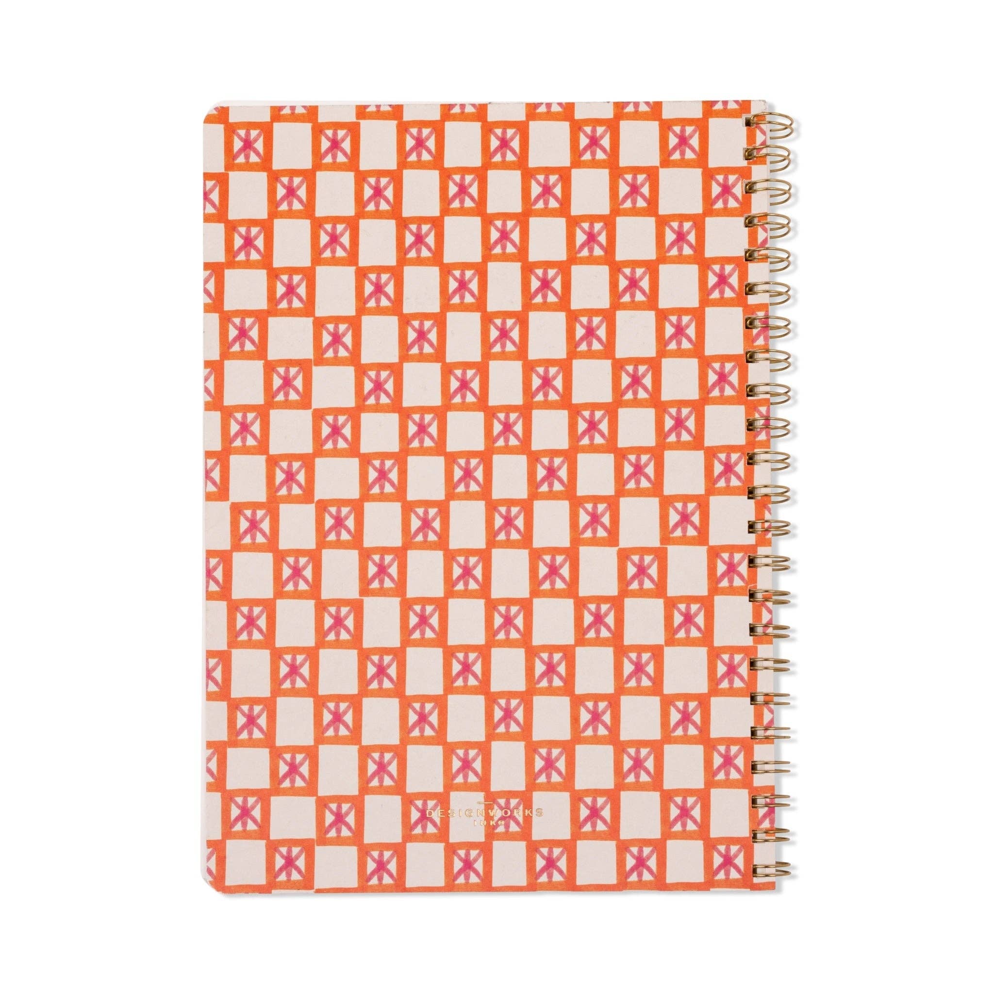 Ink Tulip A4 Twin Wire Notebook - Orange Check by Designworks | Curiouser