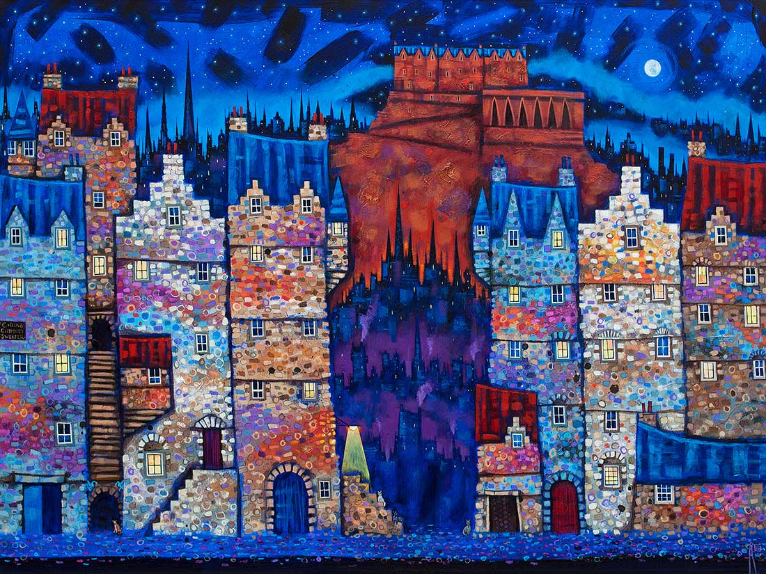 Large Castle Glow Art Print by Ritchie Collins | Curiouser