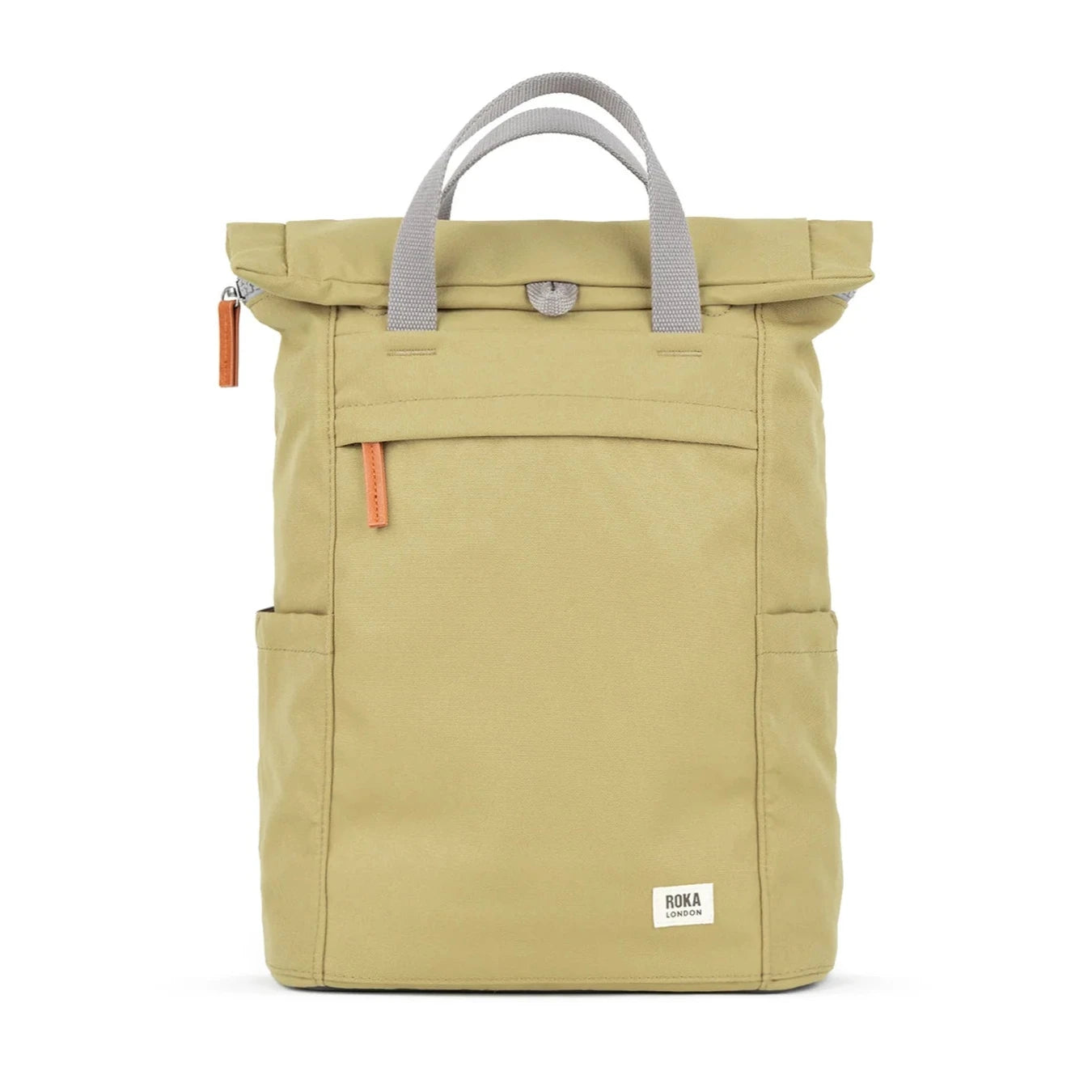Medium Khaki Sustainable Finchley Backpack By Roka London | Curiouser
