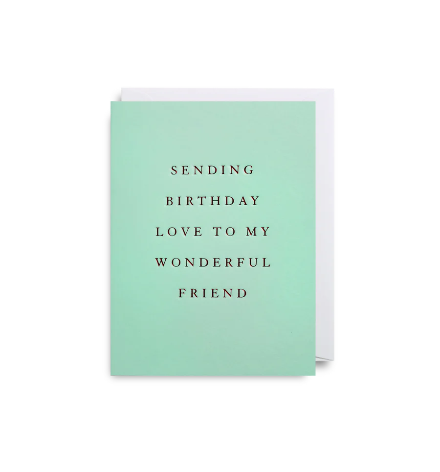 Wonderful Friend Mini Birthday Card By Lagom Design | Curiouser