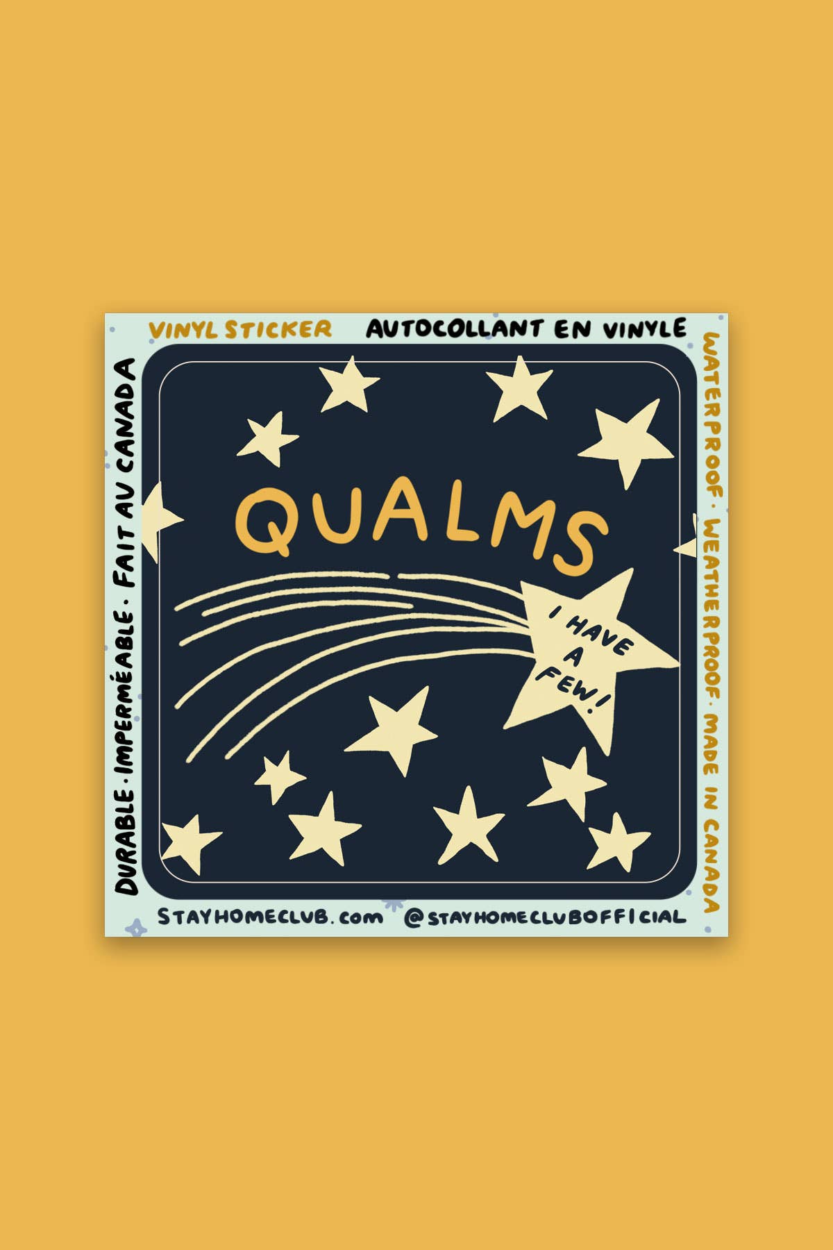 Qualms Sticker Vinyl Sticker by Stay Home Club | Curiouser