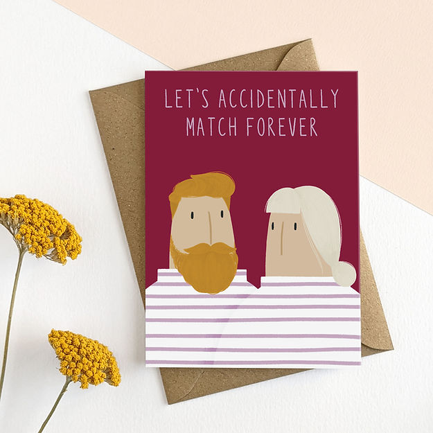 Let's Accidentally Match Forever Card By Elsa Rose Frere | Curiouser