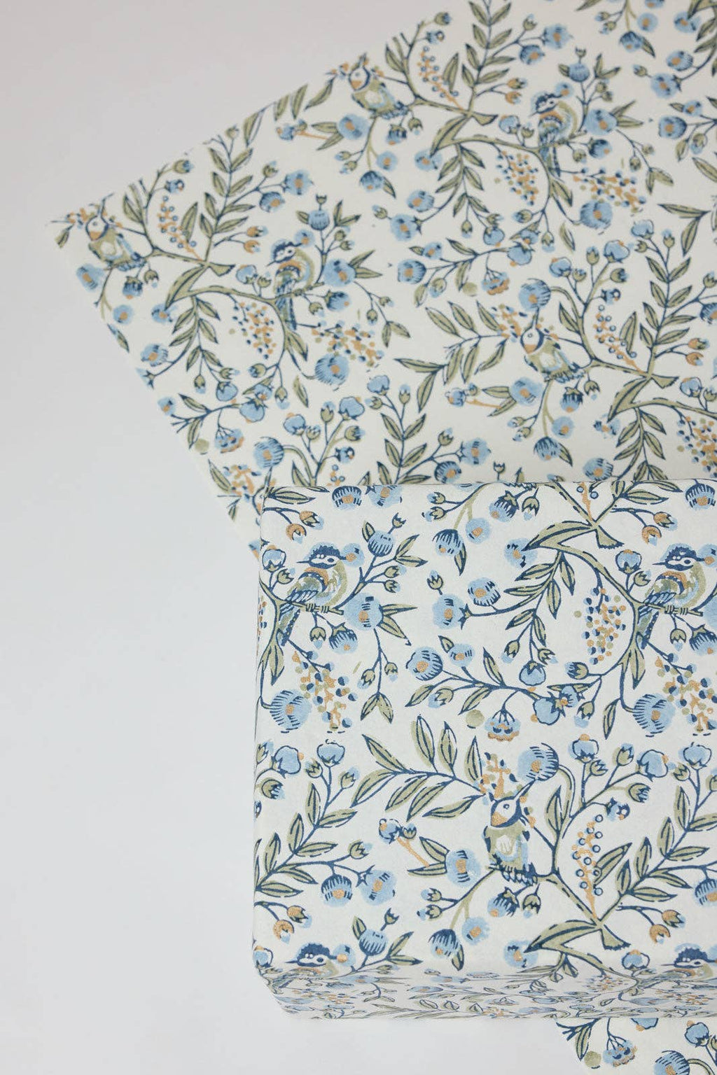 Song Birds Blue Stone Block Printed Wrapping Paper by Paper Mirchi ...