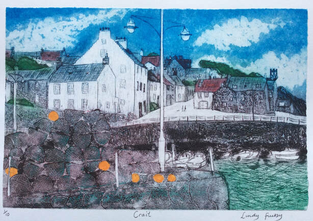 Crail Collagraph Print by Lindy Furby | Curiouser