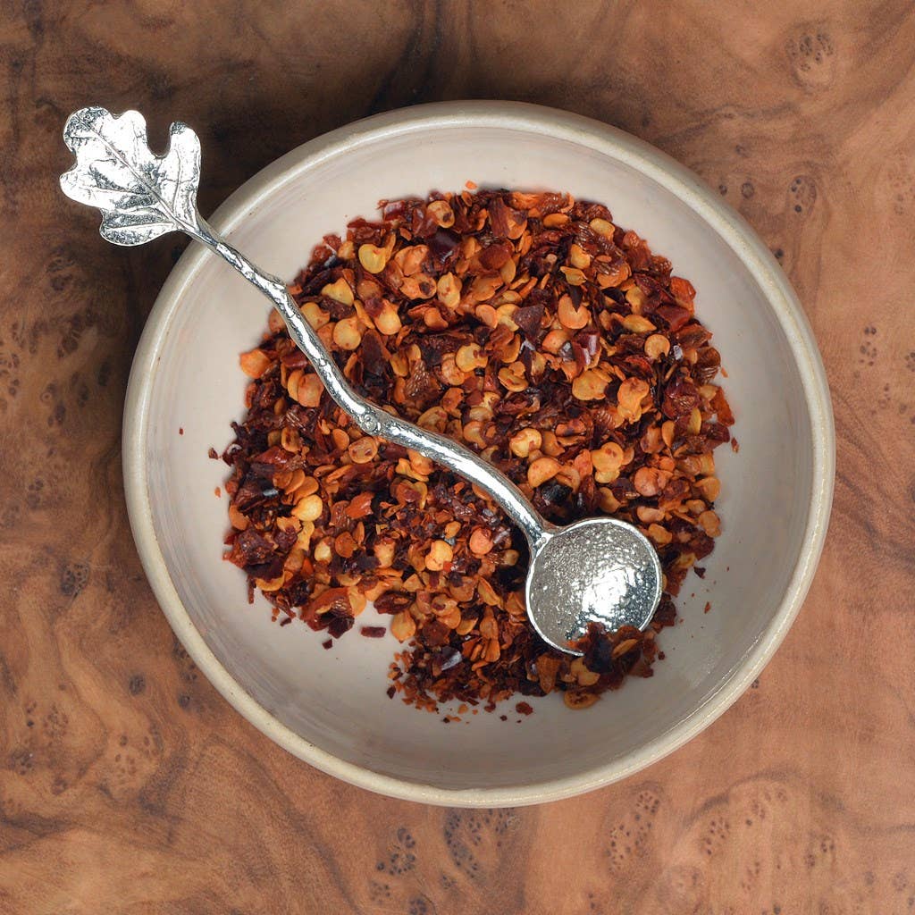 Oak Leaf Tiny Salt & Spice Pewter Spoon by Glover & Smith | Curiouser